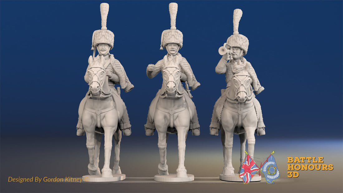 French Elite Company Hussar Command Colpack Trotting – Battle Honours 3D